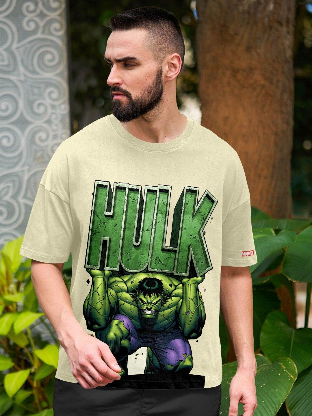 Buy Metronaut Hulk Printed Round Neck Drop Shoulder Pure Cotton ...