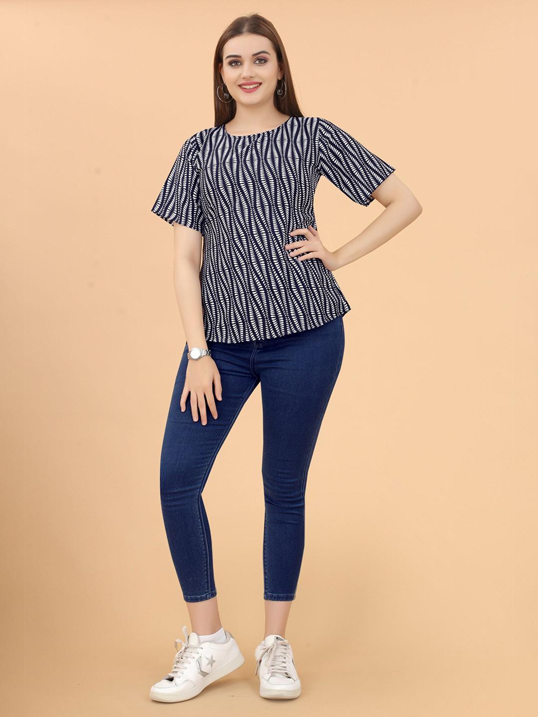 Buy Moda Rapido Women Printed Round Neck Top - Tops for Women 35650009 ...