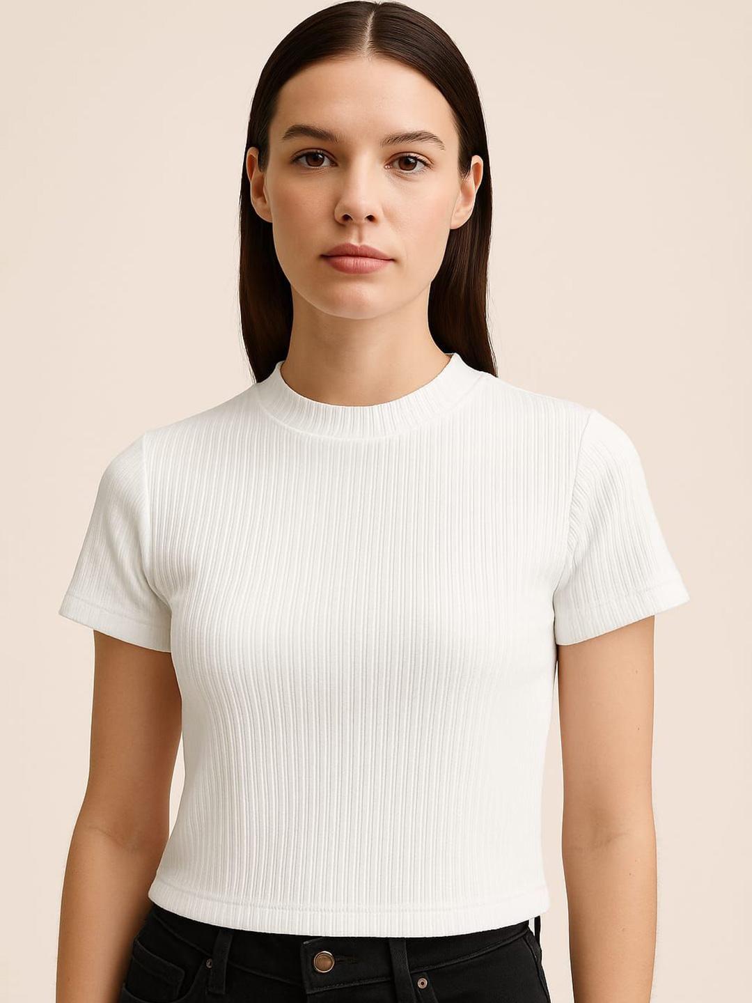 Buy SCORPIUS Women Ribbed Fitted Top - Tops for Women 35625716 | Myntra