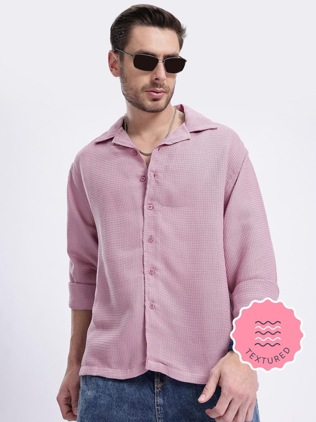 Buy Glitchez Textured Drip Drop Shoulder Relaxed Fit Shirt - Shirts for ...