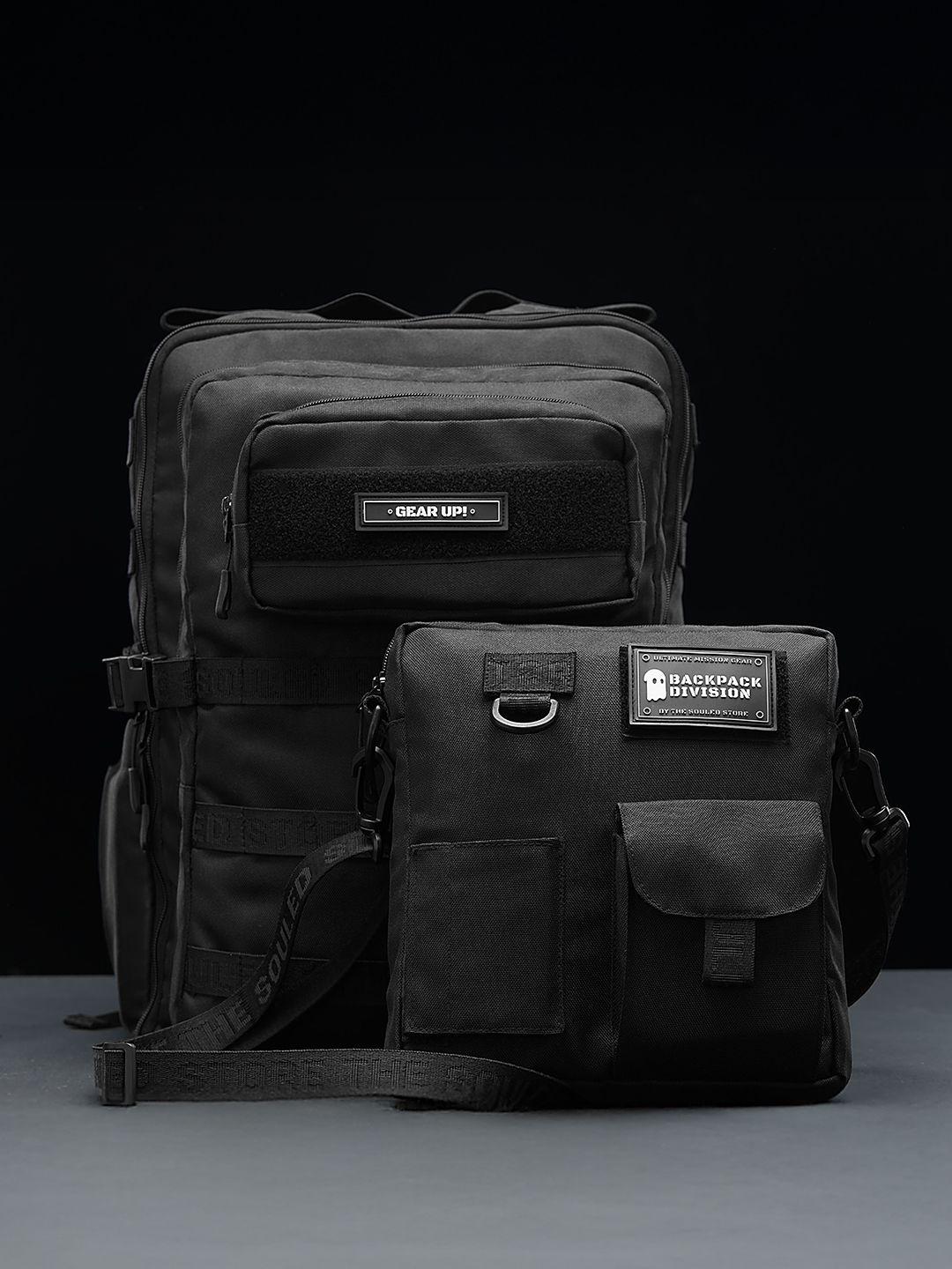 Buy The Souled Store Men Printed Black Backpacks - Backpacks for Men ...
