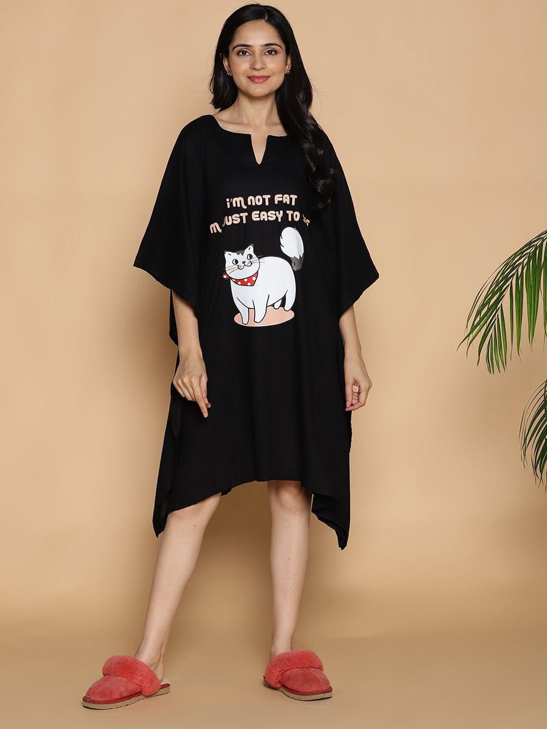 Buy LetsDressUp More Visible Women Black Kaftan Nightdress XS ...