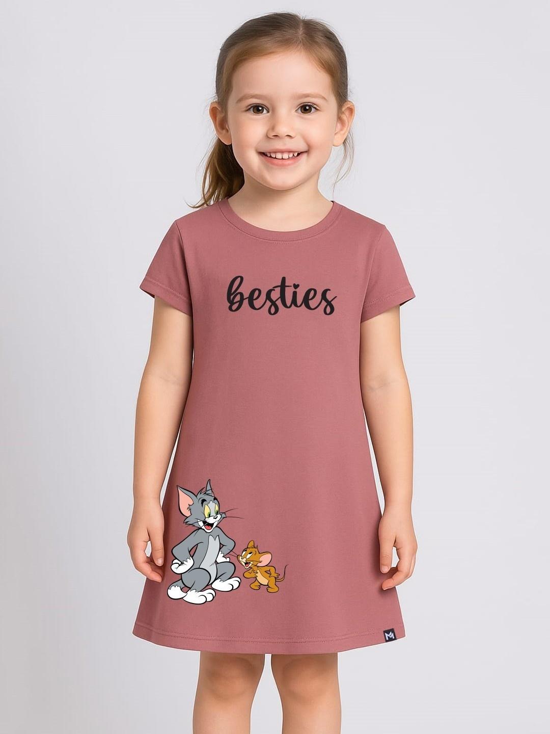Buy YK X Minute Mirth Tom And Jerry Printed Pure Cotton A Line Dress ...