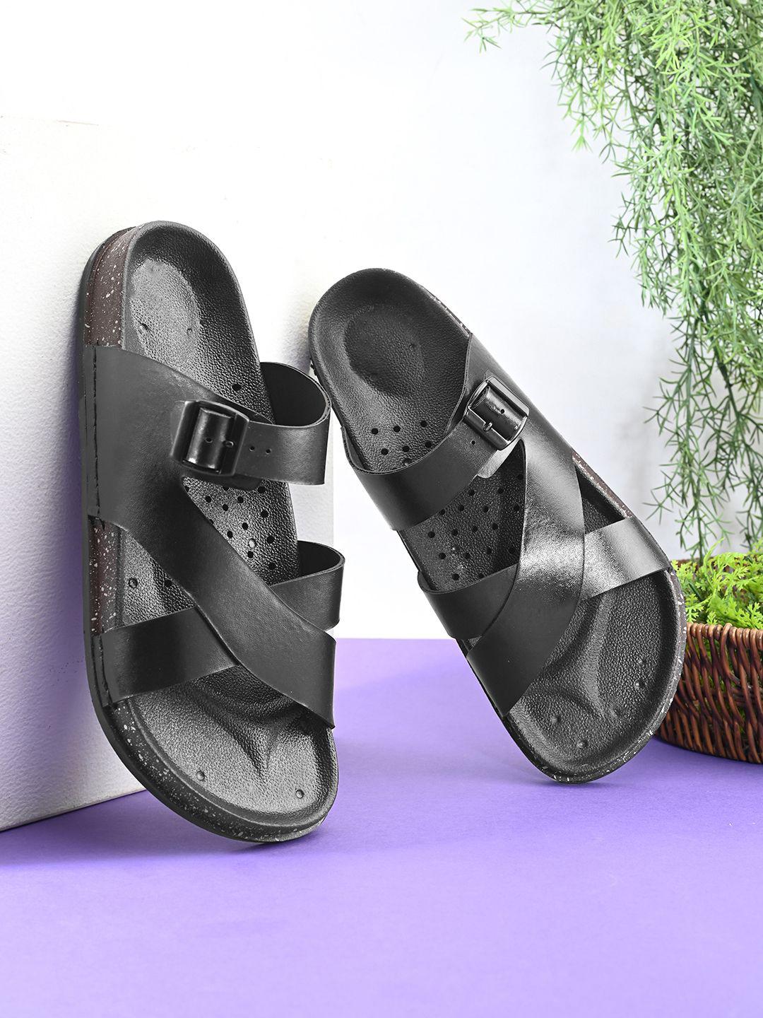 Buy HERE&NOW Men Comfort Sandals With Buckle Detail - Sandals for Men ...