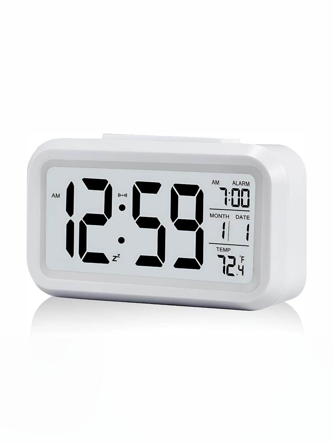 Buy Kadio White Rectangle Shaped Digital Contemporary Table Clock ...