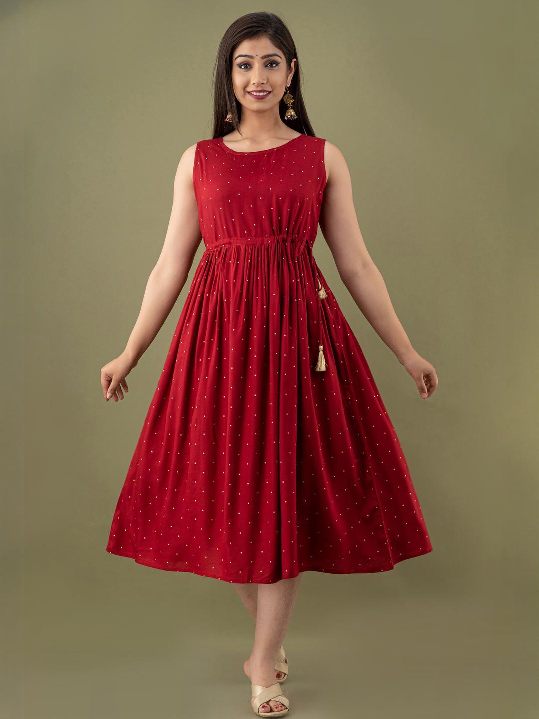 Buy JFT Jaipur Fabtex Women Maroon Dresses - Dresses for Women 35783122 ...