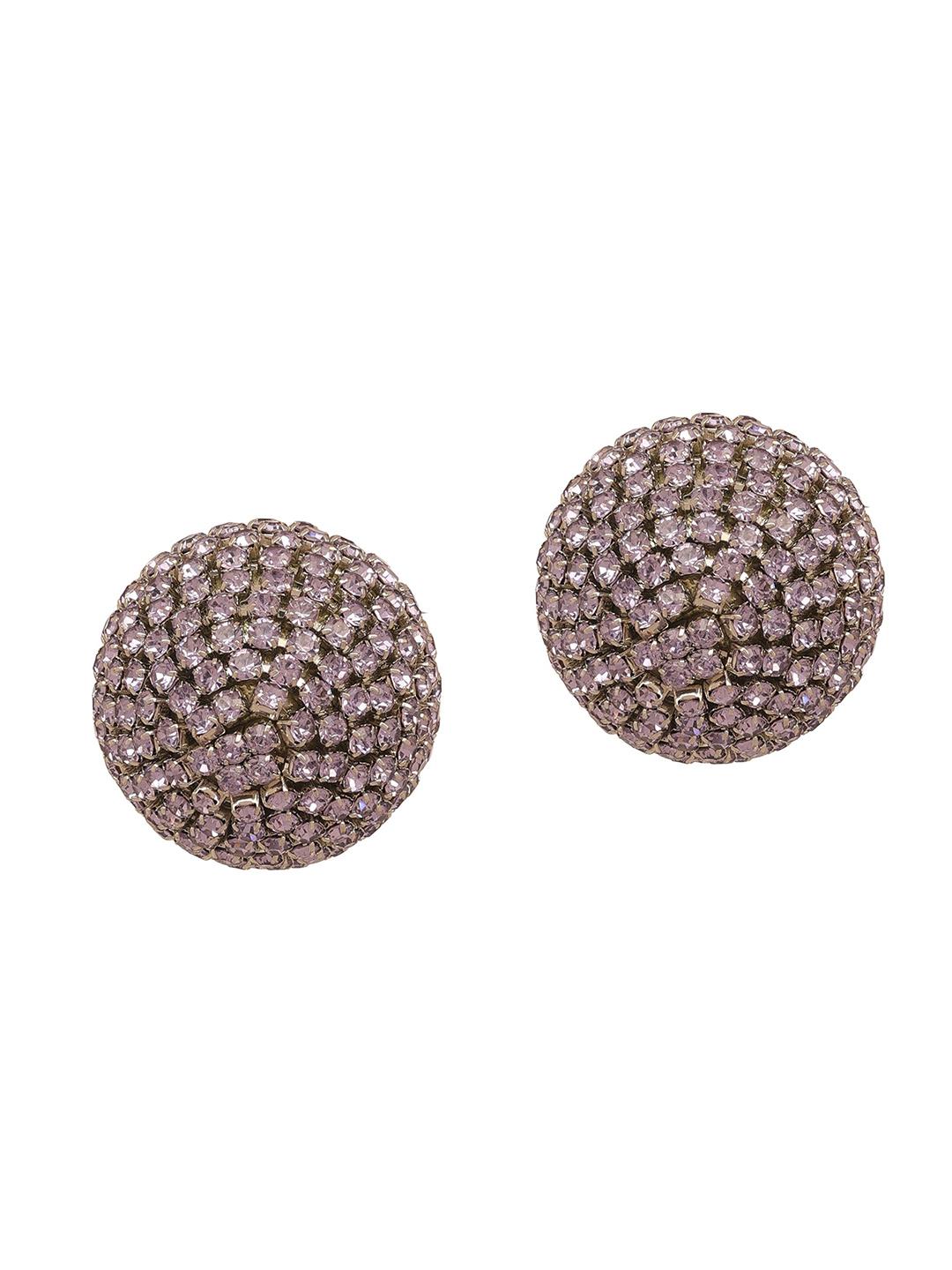 Buy MINJI AND CO. Gold Plated Artificial Stones Studded Circular Studs ...