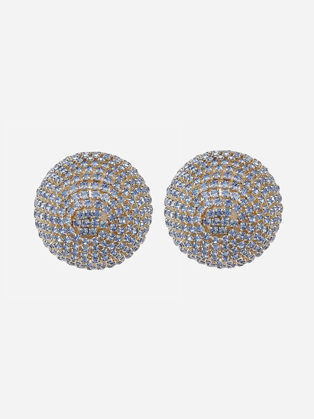 Buy MINJI AND CO. Gold Plated Artificial Stones Studded Circular Studs ...