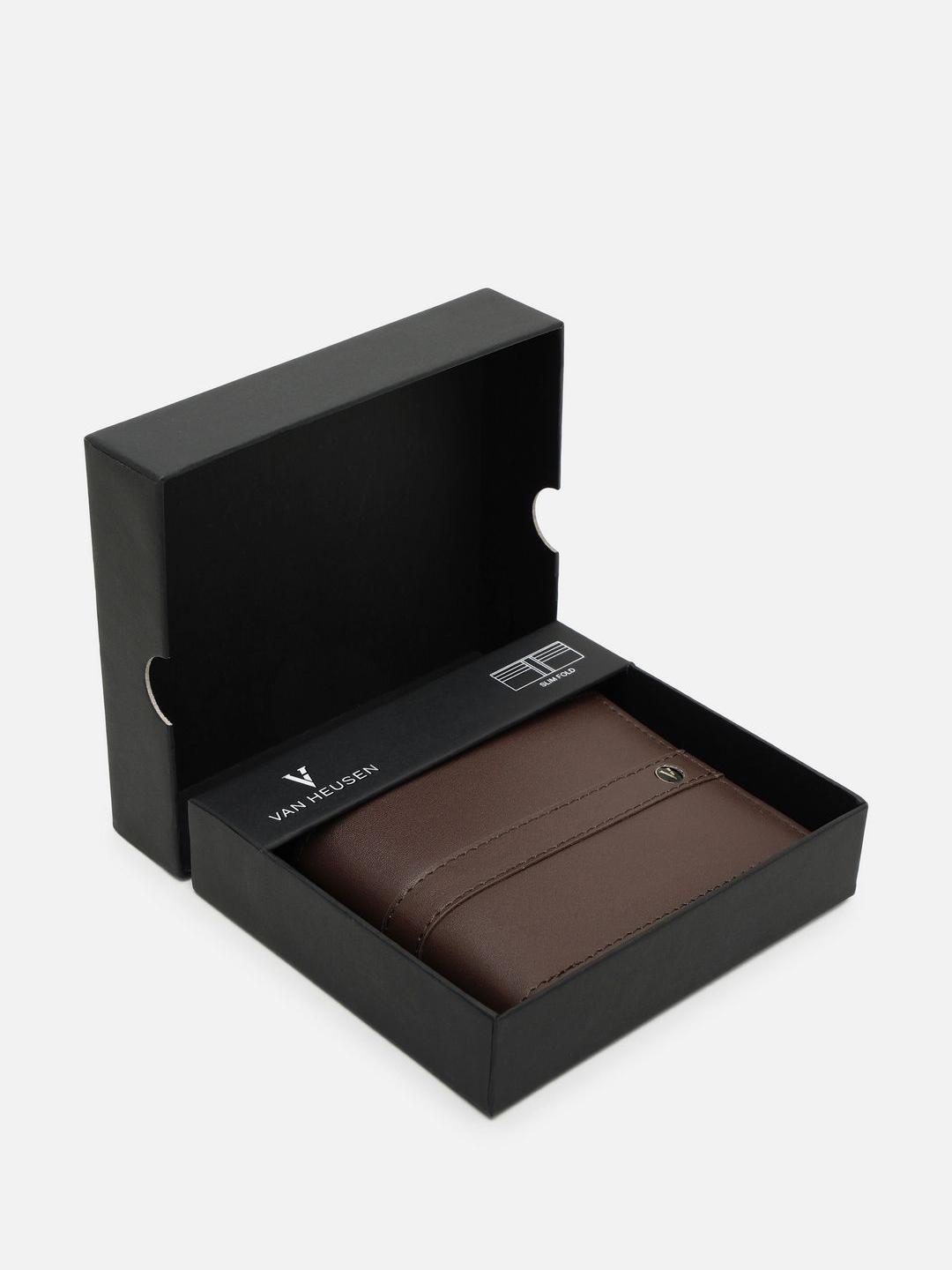 Buy Van Heusen Men Textured Genuine Leather Two Fold Wallet - Wallets ...