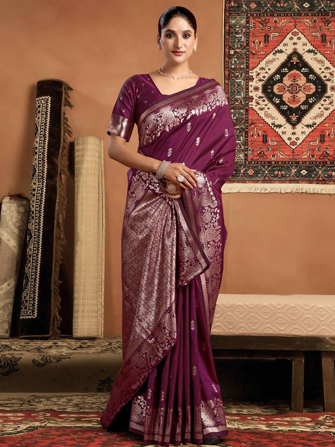 Buy Satrani Woven Design Zari Saree - Sarees for Women 35769798 | Myntra