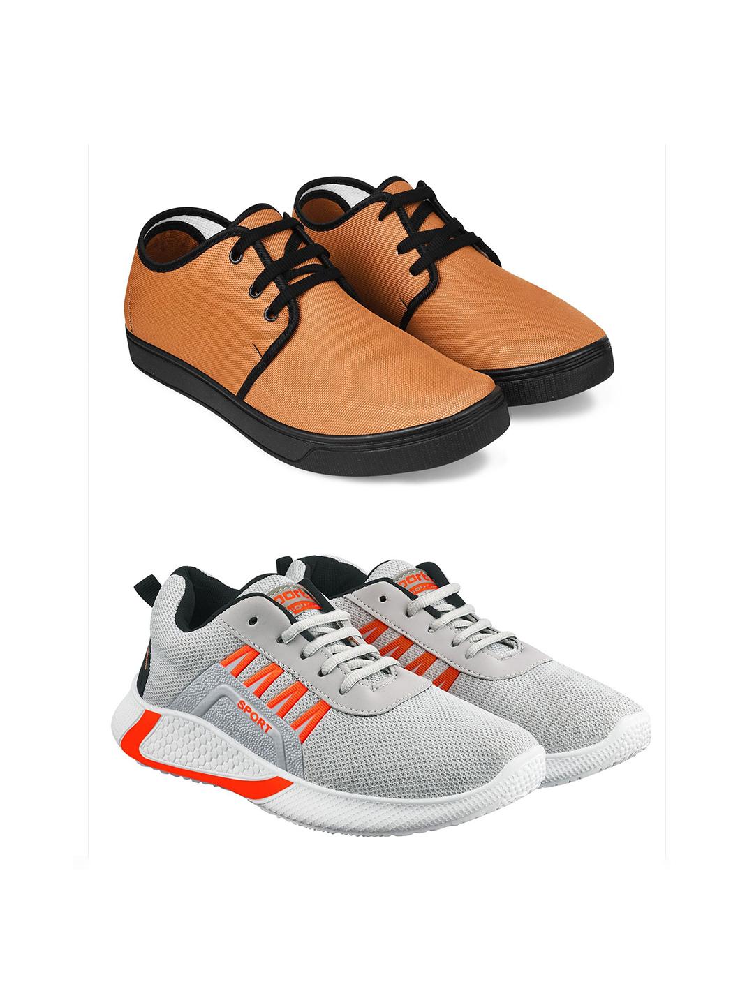 Buy Spotwalk Men Set Of 2 Mesh All Rounder Running Shoes - Sports Shoes ...