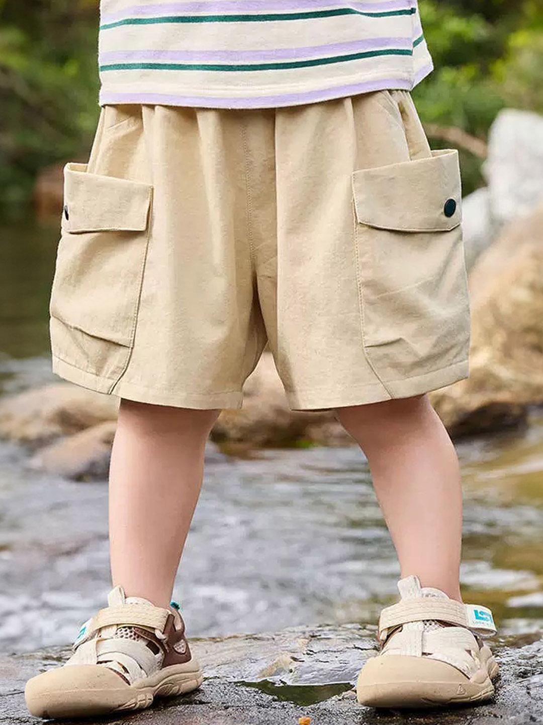 Buy LULU & SKY Boys Loose Fit High Rise Pure Cotton Cargos Shorts ...