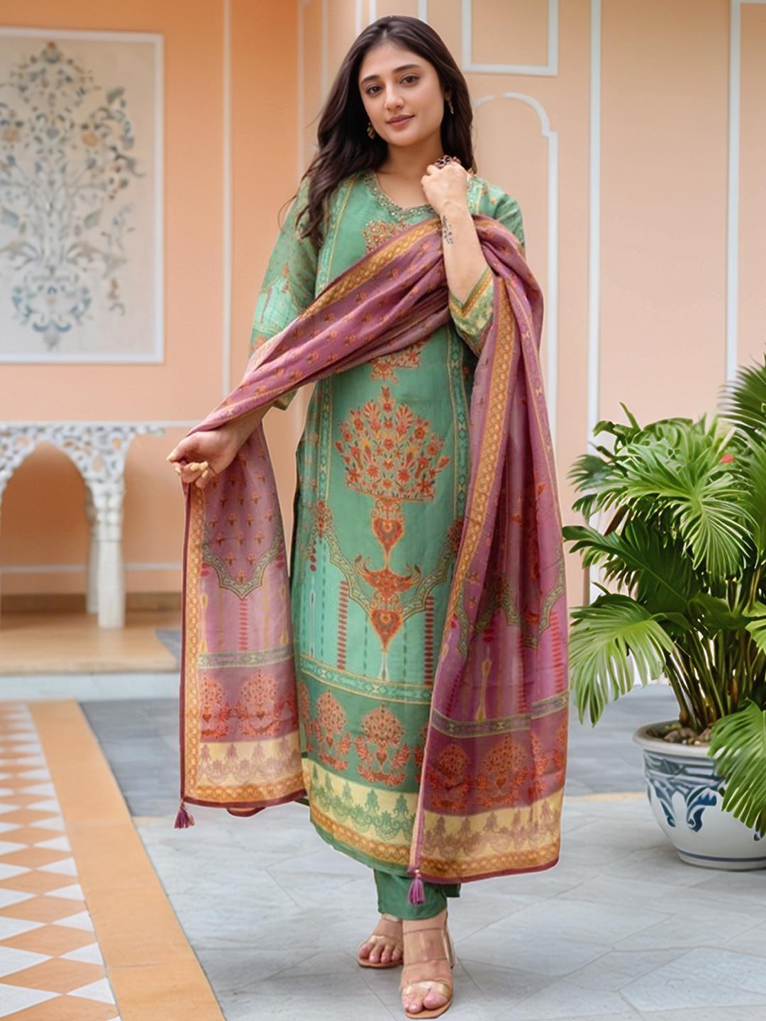 Buy Aaghnya Women Viscose Rayon Printed Kurta Sets - Kurta Sets for ...