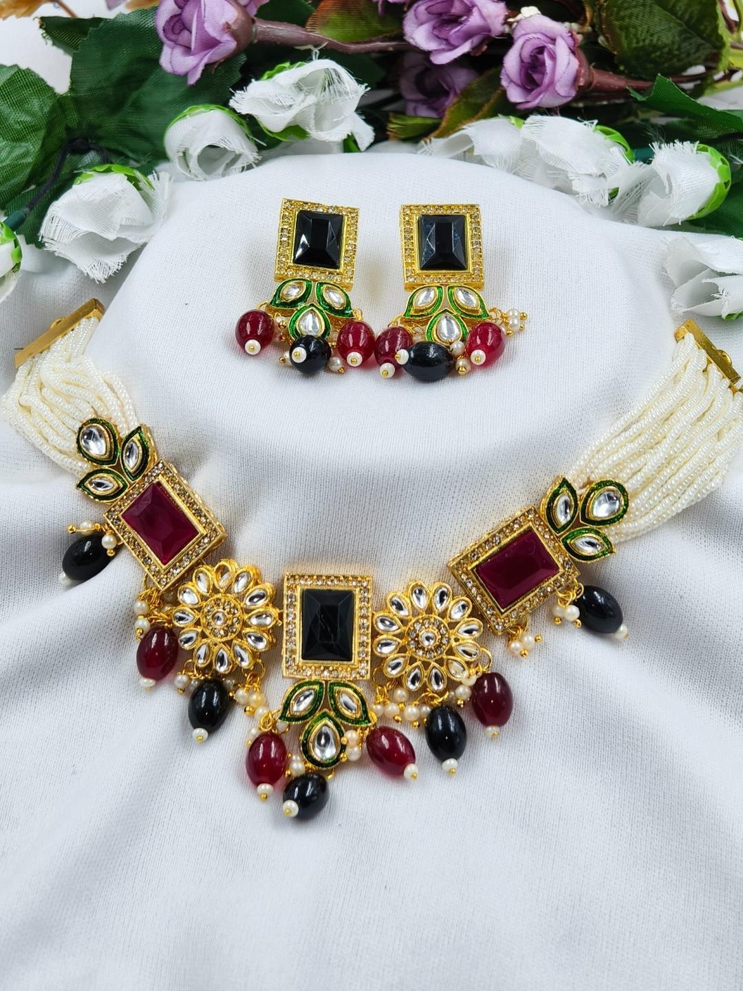 Buy Eeooaa Women Maroon Jewellery Set - Jewellery Set for Women ...