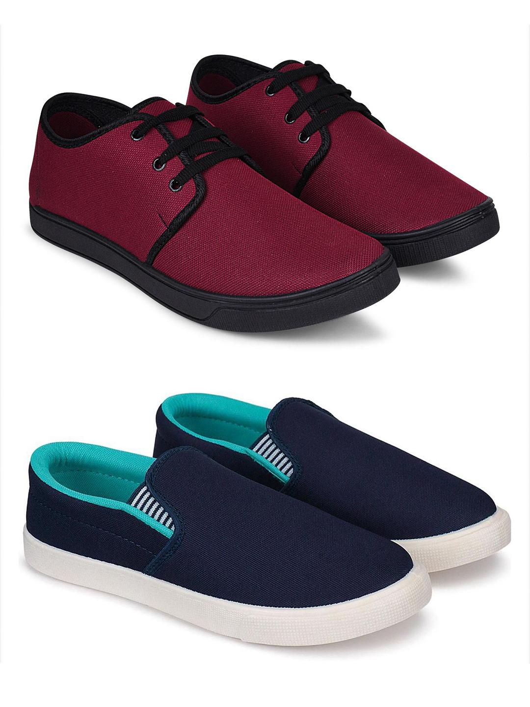 Buy Spotwalk Men Set Of 2 All Rounder Mesh Running Shoes - Sports Shoes ...