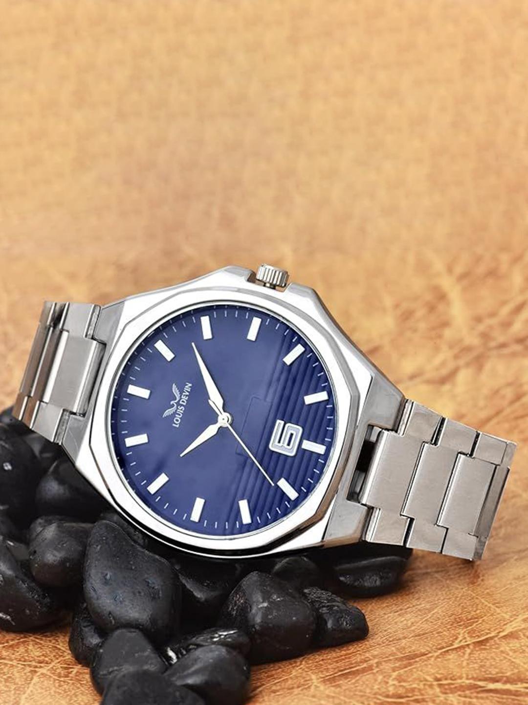 Buy LOUIS DEVIN Men Bracelet Style Straps Analogue Watch LD G076 BLU CH ...
