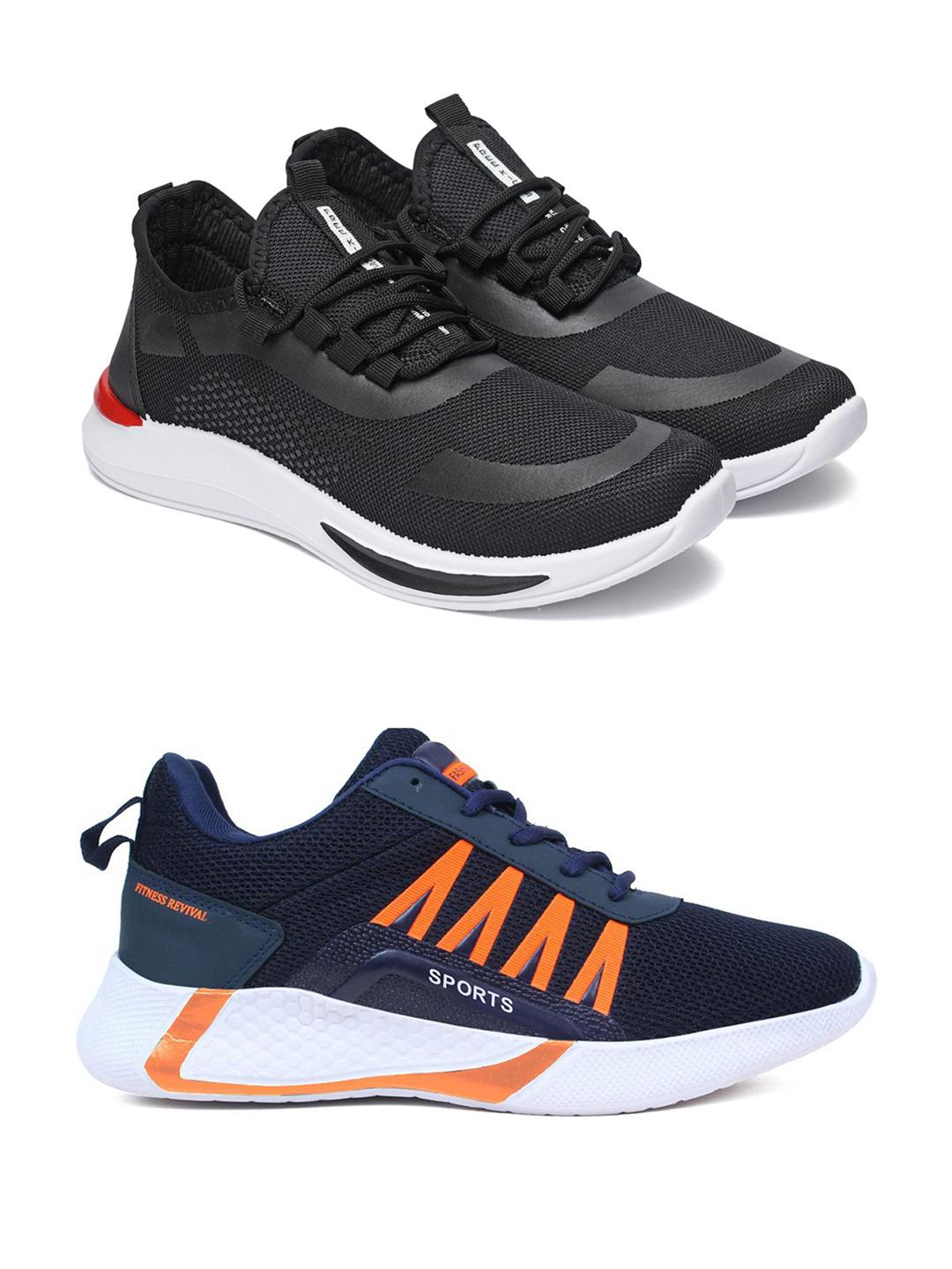 Buy Spotwalk Men Set Of 2 All Rounder Mesh Running Shoes - Sports Shoes ...