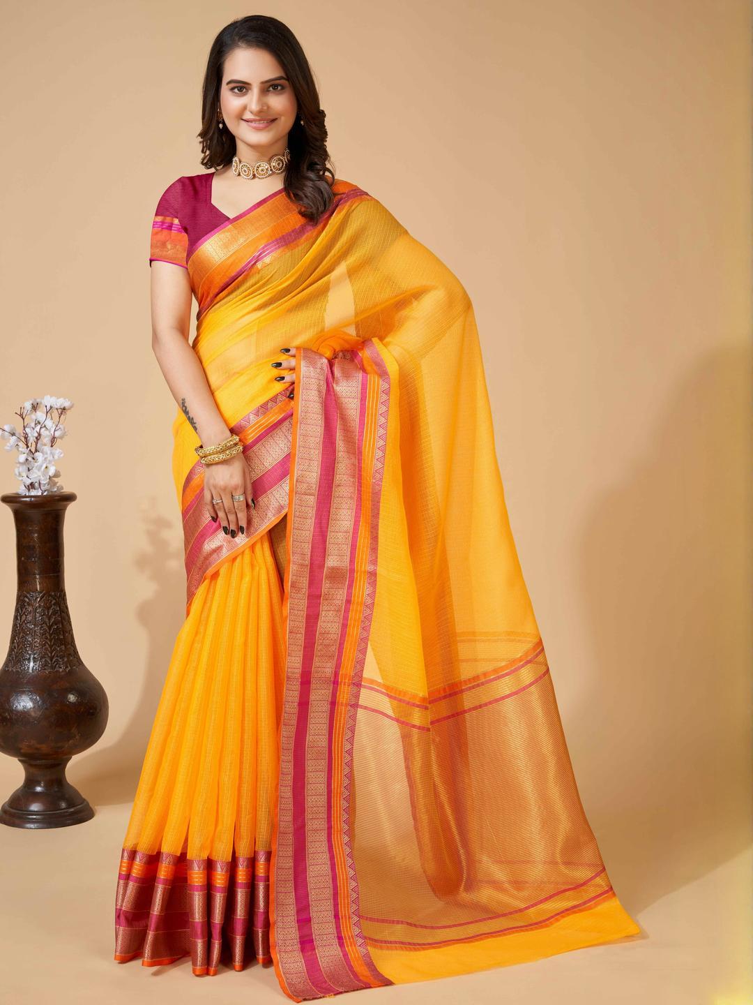 Buy VARNI FABRICS Woven Design Zari Kota Saree - Sarees for Women ...