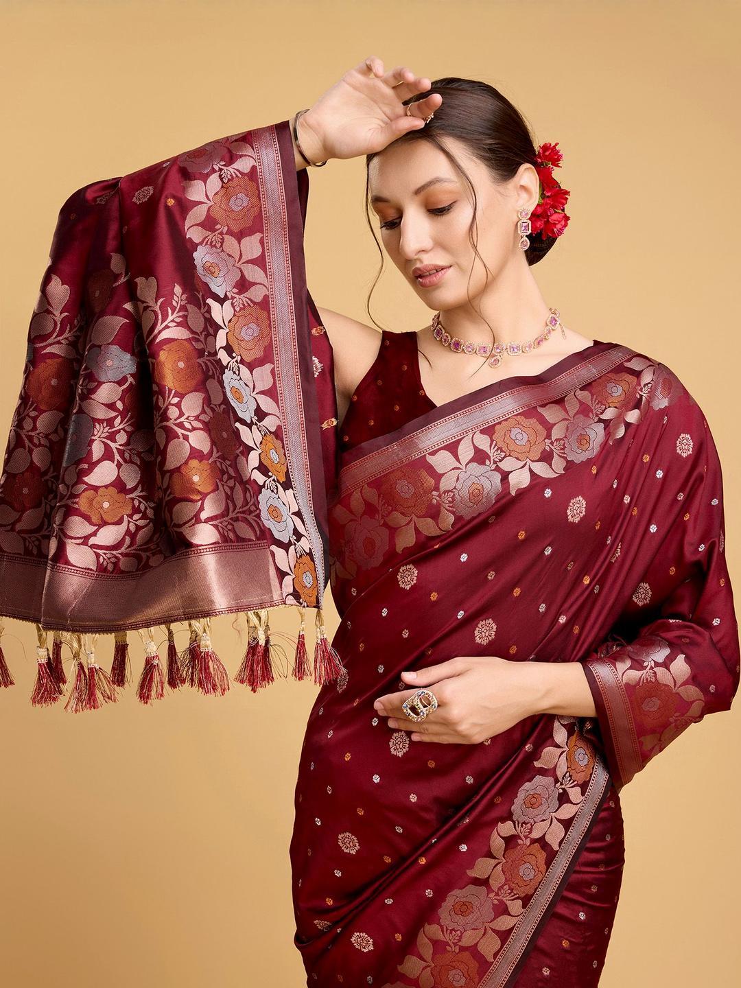Buy VARNI FABRICS Woven Design Zari Art Silk Banarasi Saree - Sarees ...