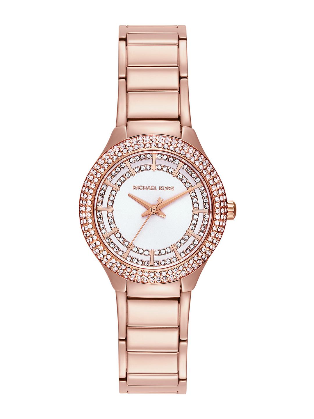 Buy Michael Kors Sylvia Women Embellished Dial & Stainless Steel Straps ...