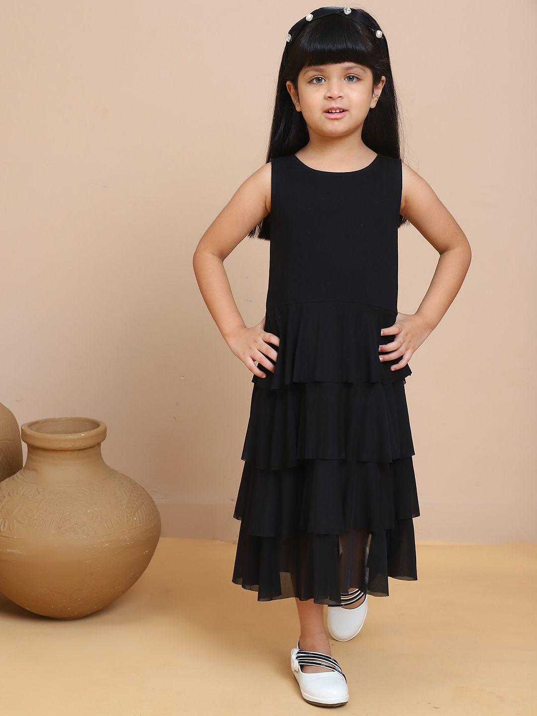 Buy Thkgrlz Girls Layered A Line Midi Dress - Dresses for Girls ...
