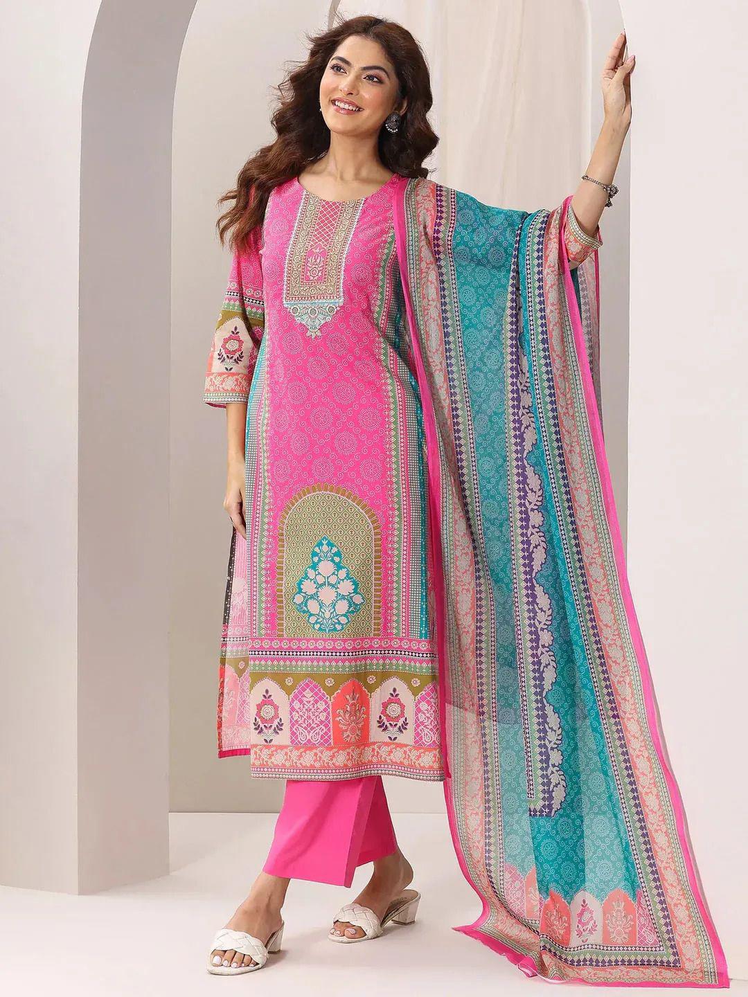 Buy TWINS LADY Women Ethnic Motifs Printed Regular Silk Crepe Kurta ...