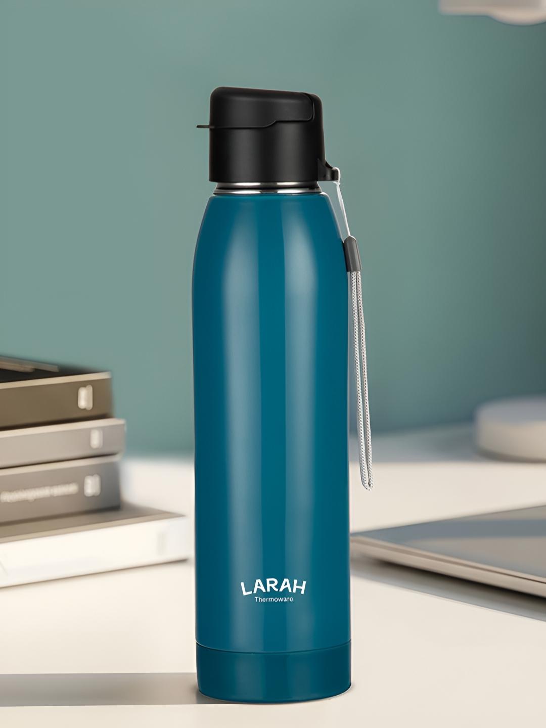 Buy Larah By BOROSIL Blue & Black Single Stainless Steel Solid Water ...