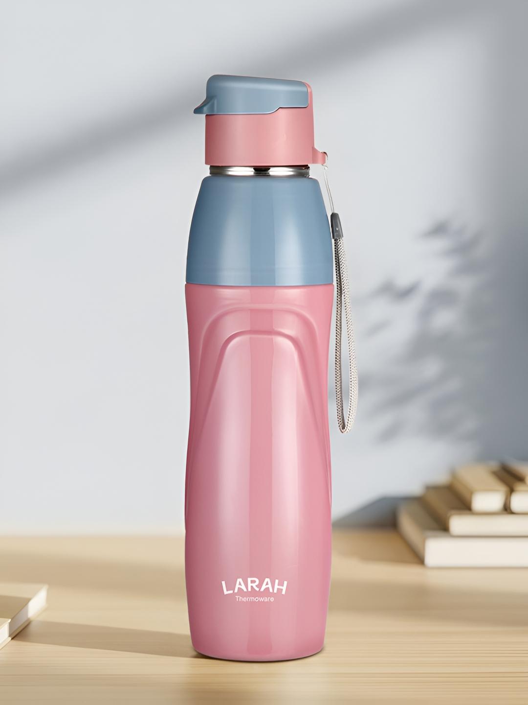 Buy Larah By BOROSIL Pink & Grey Single Stainless Steel Solid Water ...