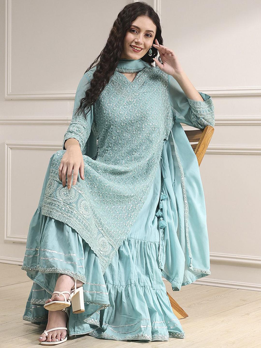 Buy Biba Women Embroidered Cotton Kurta Set - Kurta Sets for Women ...