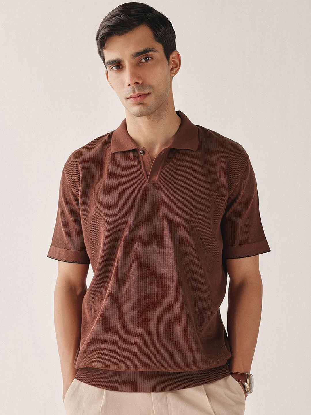 Buy Andamen Men Structure Cotton Regular Fit Polo T Shirt - Tshirts for Men 35866217 | Myntra