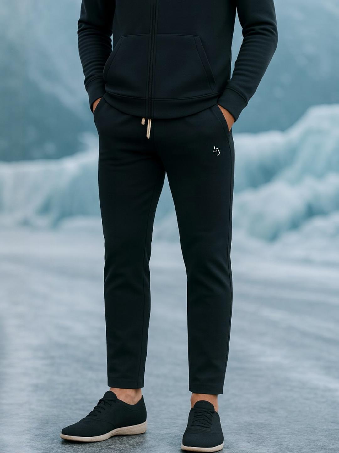 Buy Mens Plus Size Solid Two Thread Cotton Fleece Winter Track Pant ...