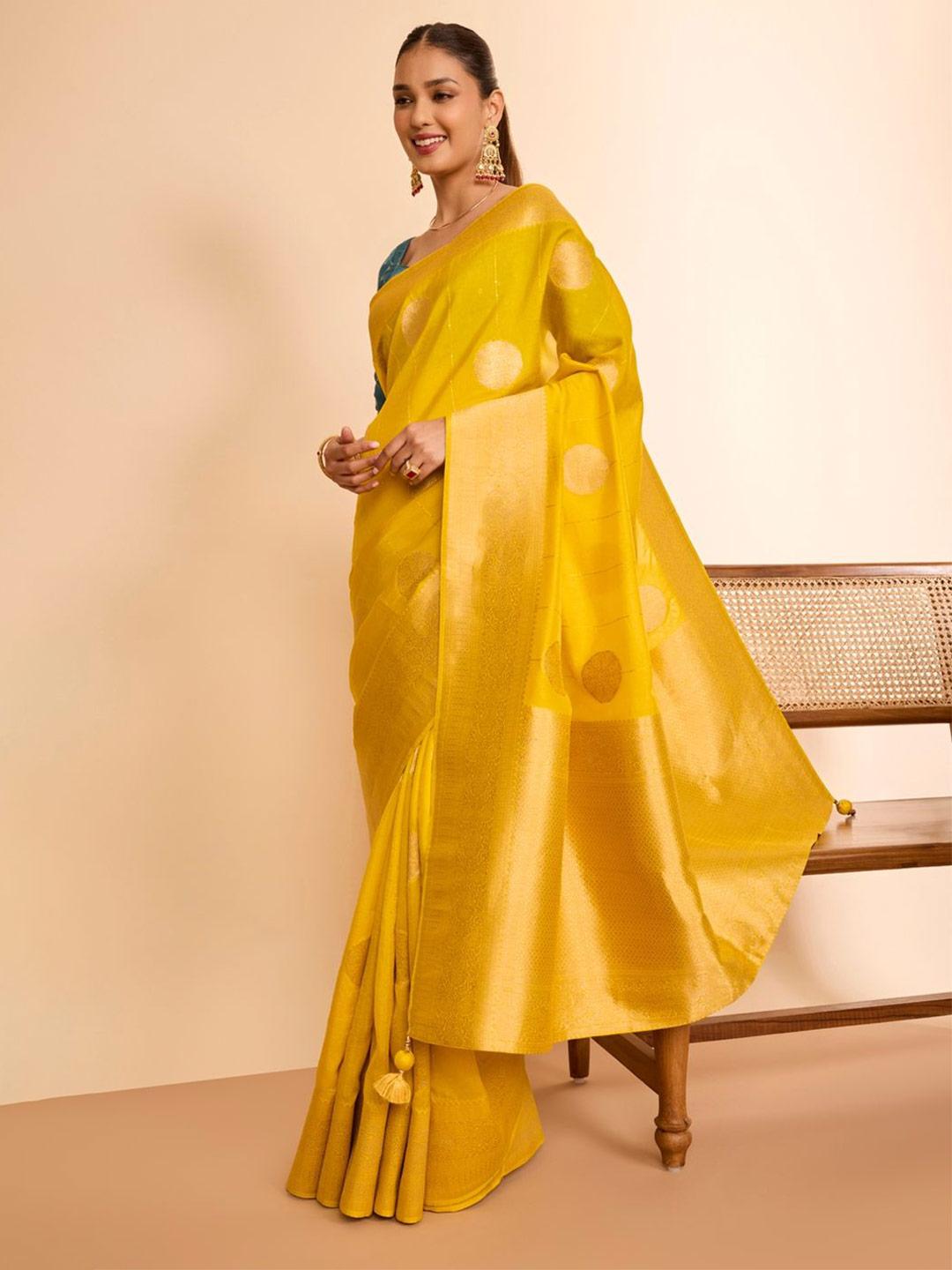Buy Taneira Woven Design Zari Chanderi Saree - Sarees for Women ...