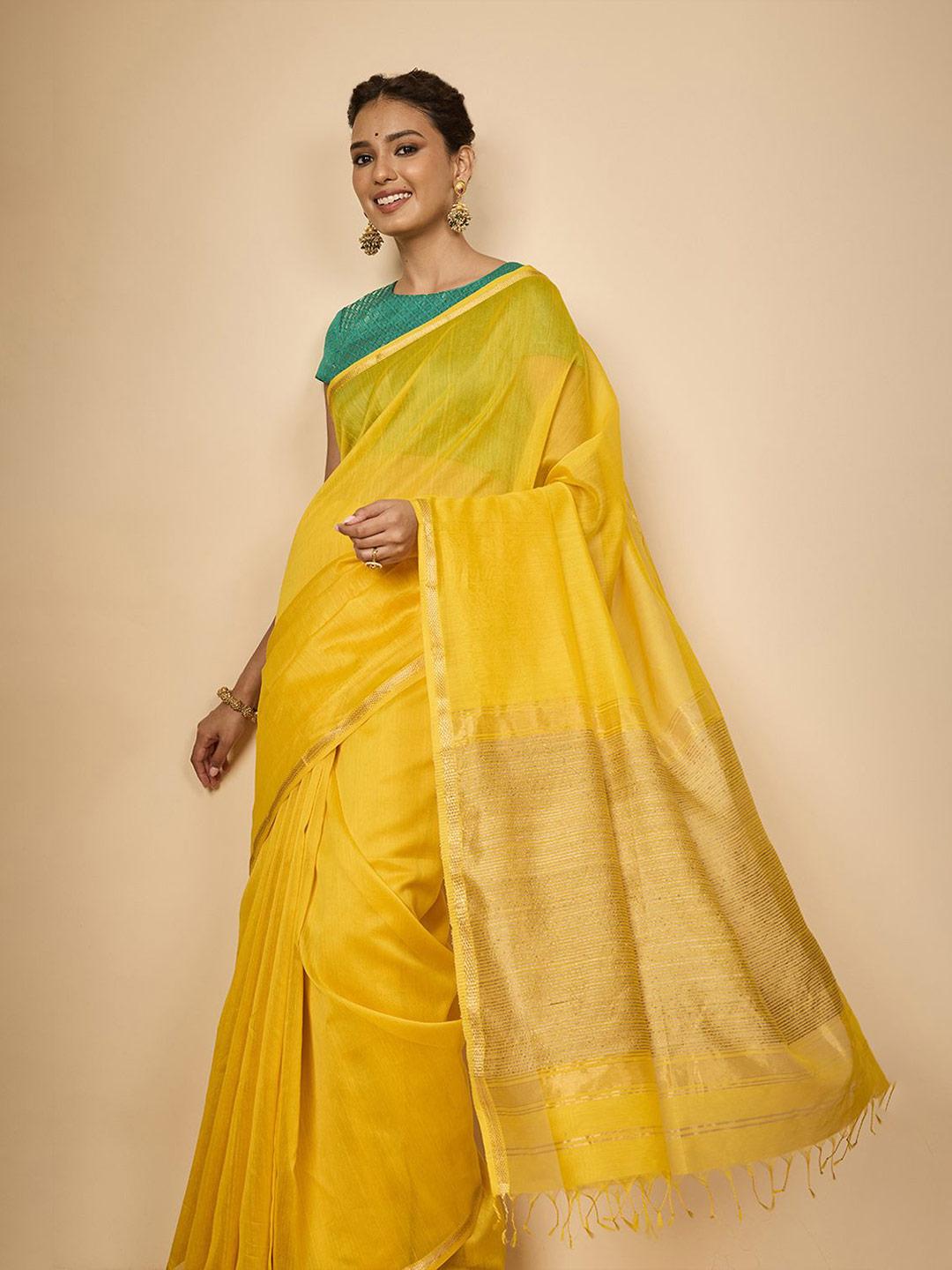 Buy Taneira Woven Design Zari Maheshwari Saree - Sarees for Women ...