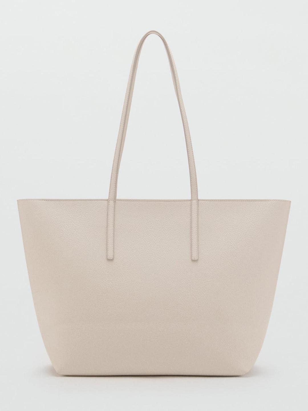 Buy MANGO Textured Oversized Structured Tote Bag - Handbags for Women ...