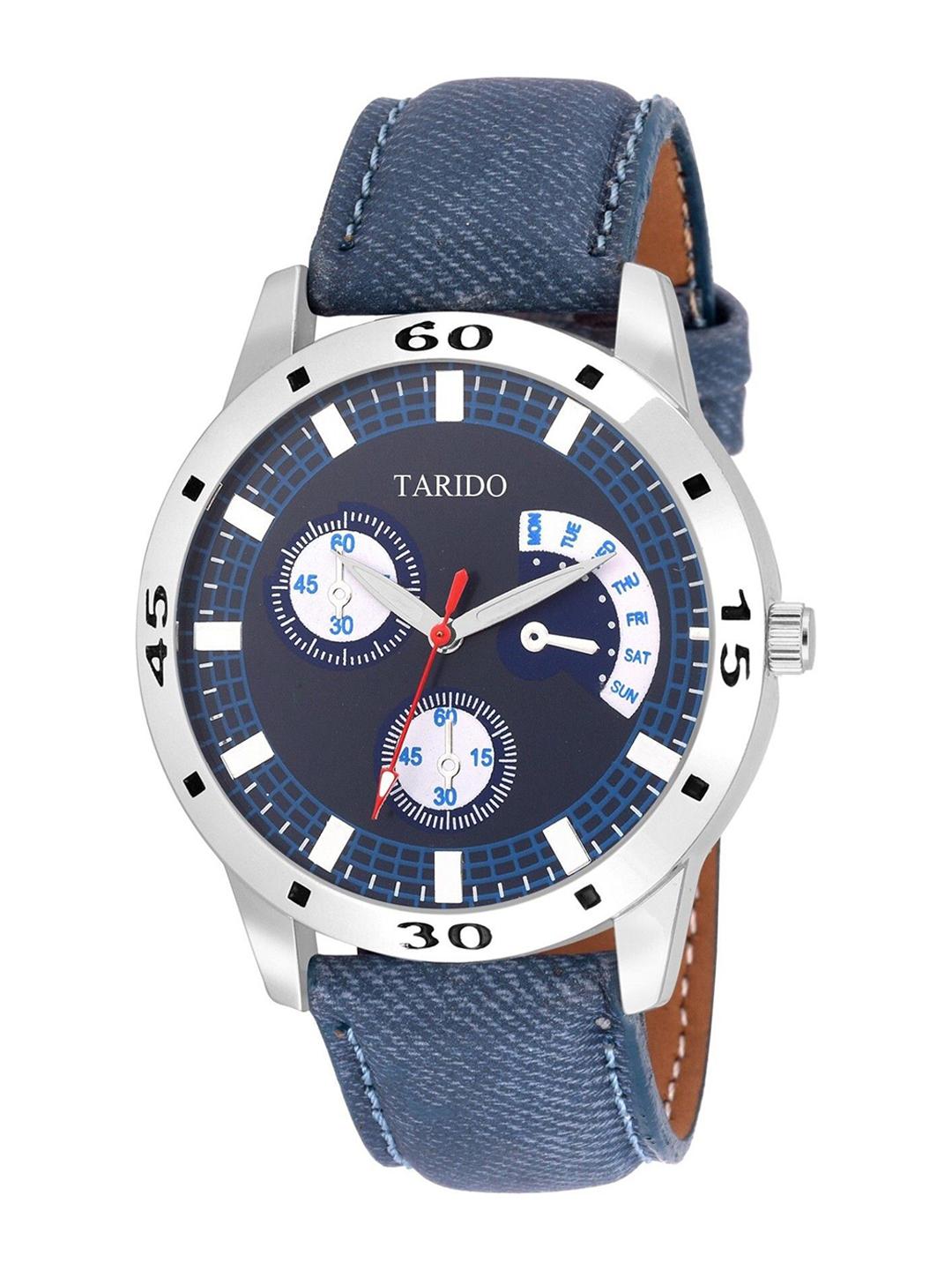 Buy TARIDO Men Leather Textured Straps Analogue Watch TD1602SL04 ...