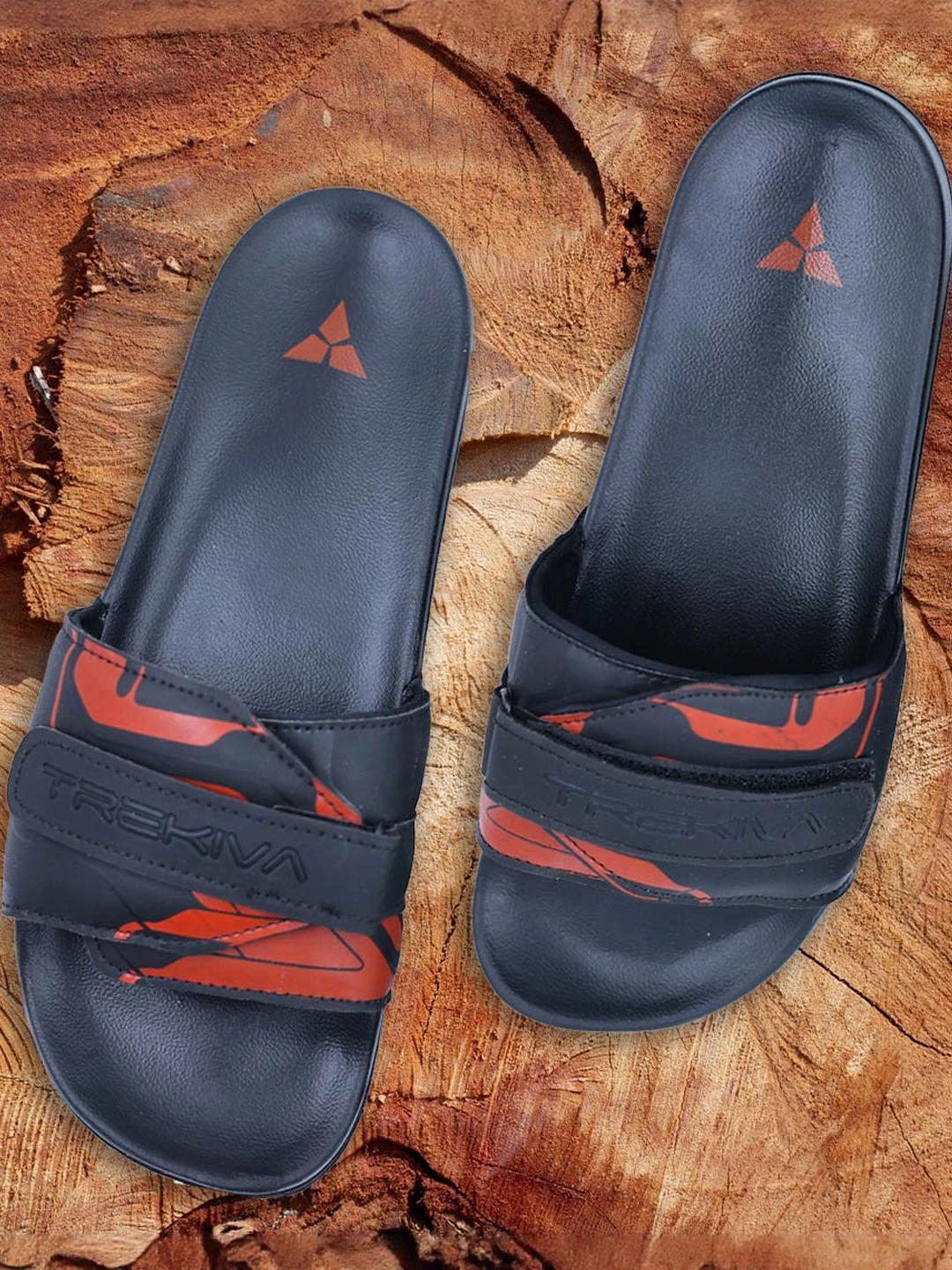 Buy Trekiva Men Black PU Flip Flops - Flip Flops for Men 35919491 | Myntra