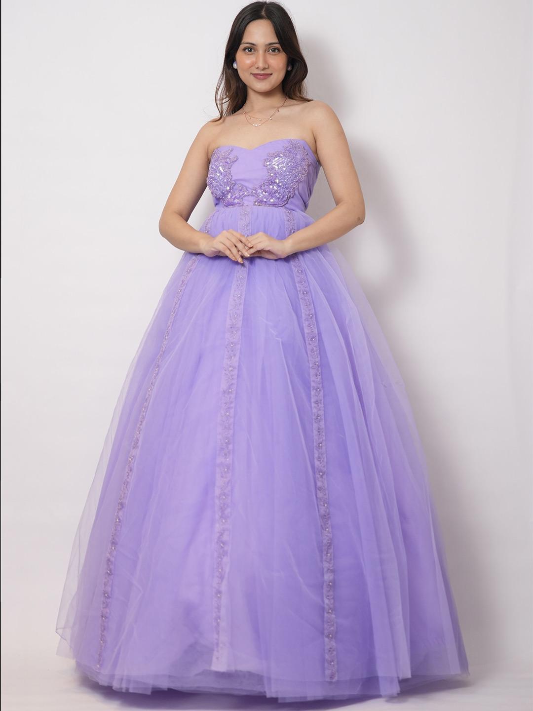 Buy TAILORMADE CLOTHING Sequined Embellished Lace Up Detailed Tulle ...