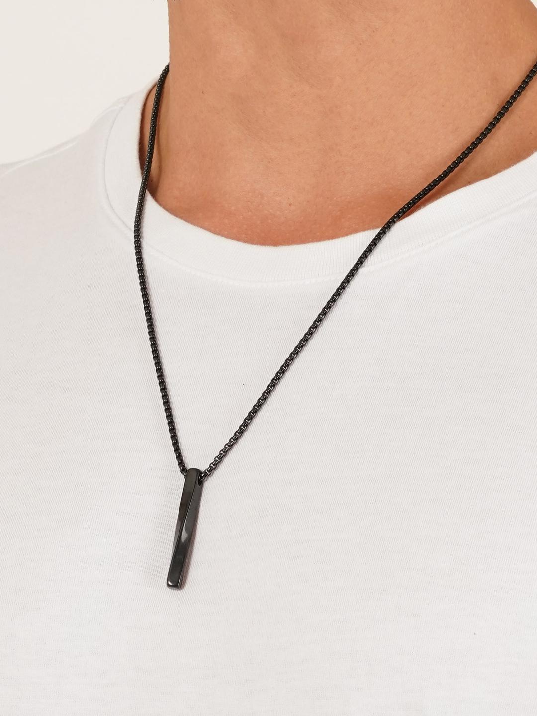 Buy MILLER Men Black Necklace And Chains - Necklace And Chains for Men ...