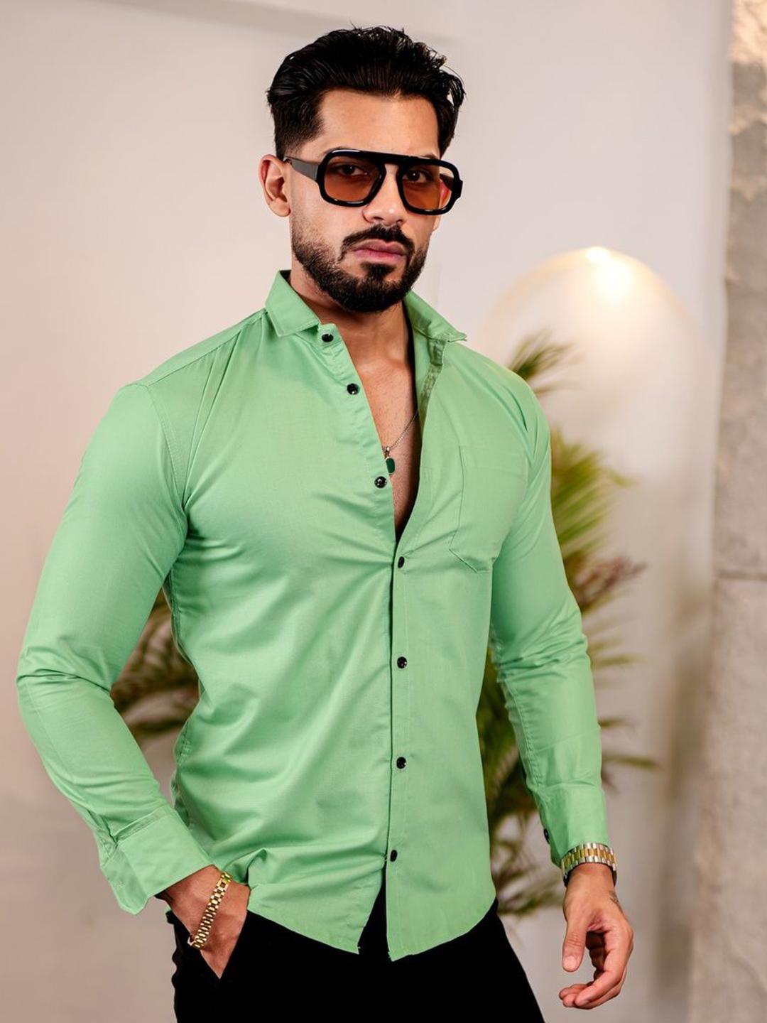 Buy KHUSHI CREATION Original Fit Spread Collar Cotton Casual Shirt ...