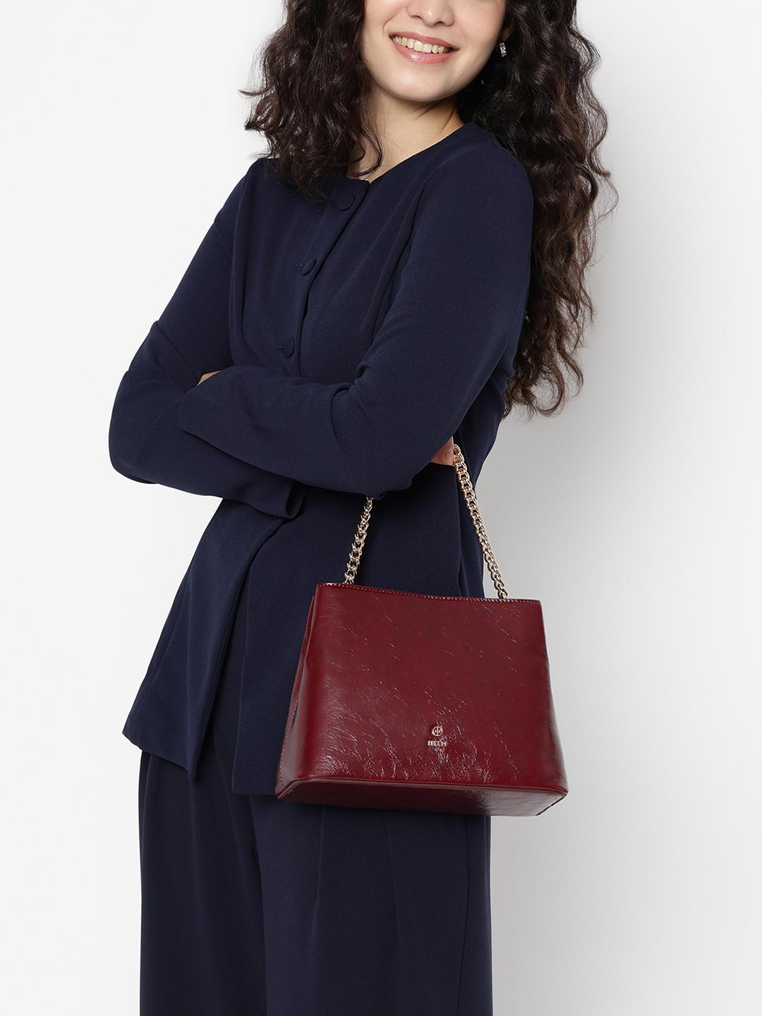 Buy IRTH By House Of Titan Textured Structured Handheld Bag - Handbags ...