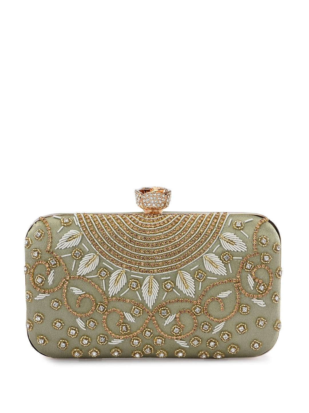 Buy FOR THE BEAUTIFUL YOU Embellished Box Clutch - Clutches for Women ...