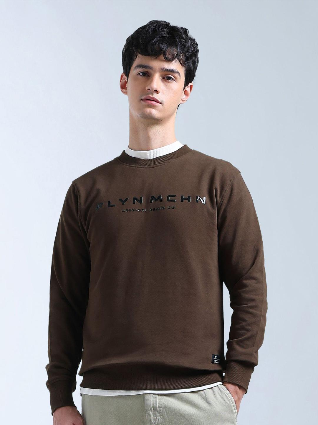 Buy Flying Machine Men Brand Logo Printed Cotton Pullover Sweatshirt ...