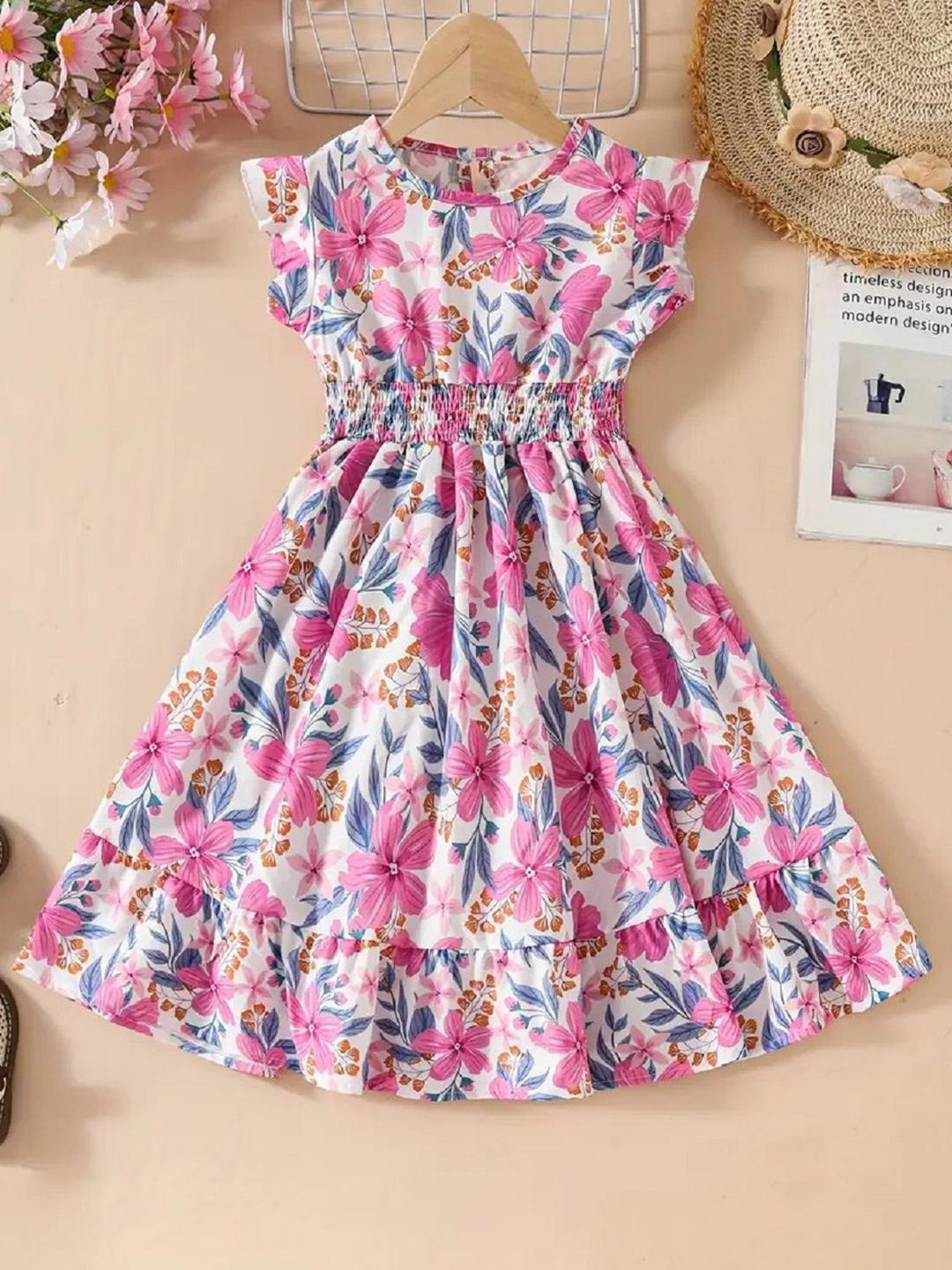 Buy Billion Floral Print Flutter Sleeve Fit & Flare Dress - Dresses for ...