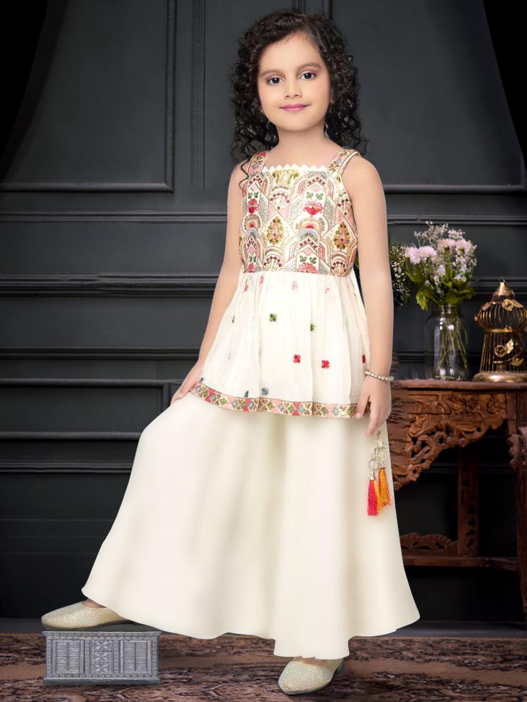 Buy Tulsi Creation Kids Girls White Clothing Set - Clothing Set for ...