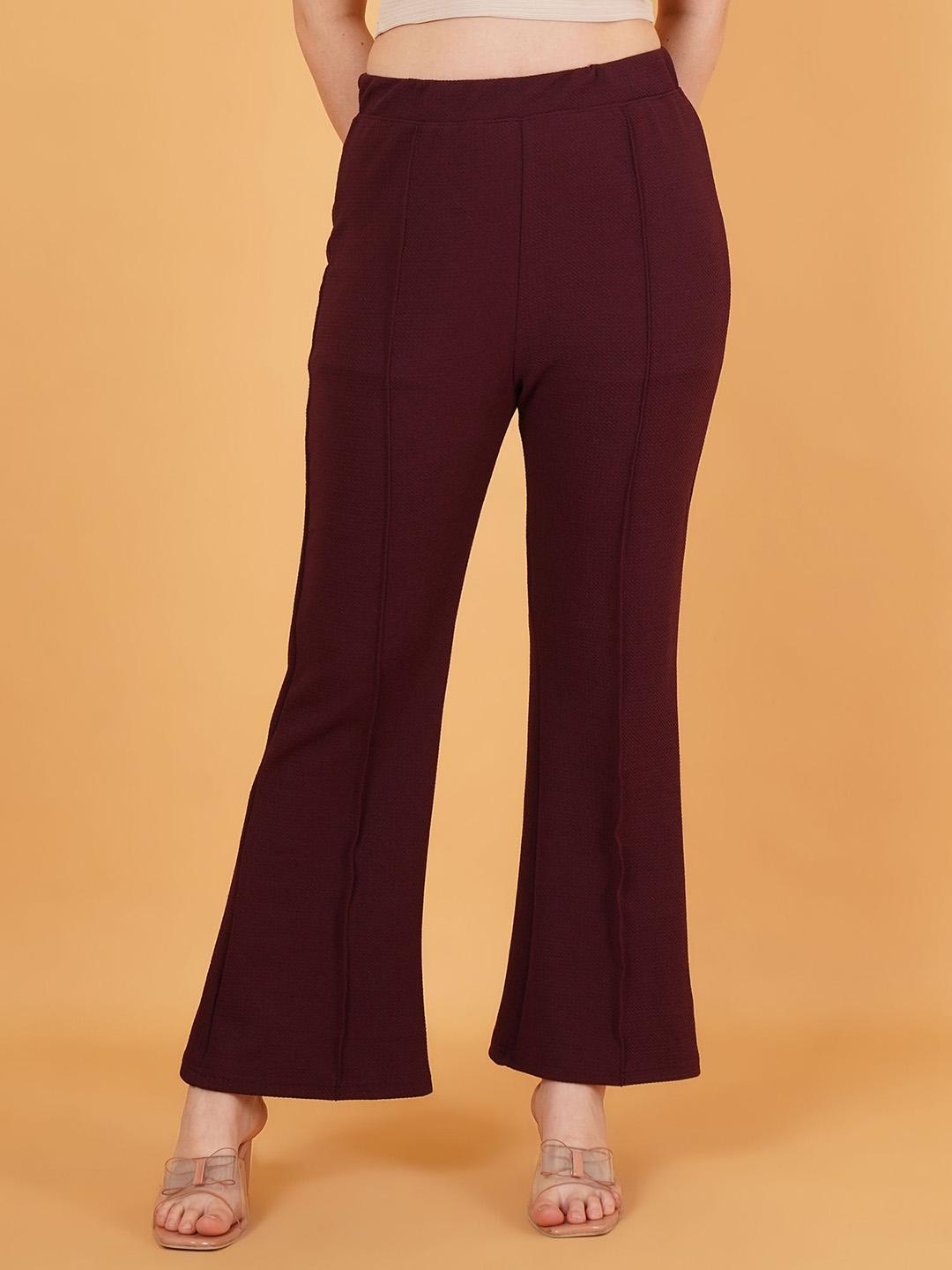 Buy Kintu Parantu Women Comfort Wide Leg Trousers - Trousers for Women ...