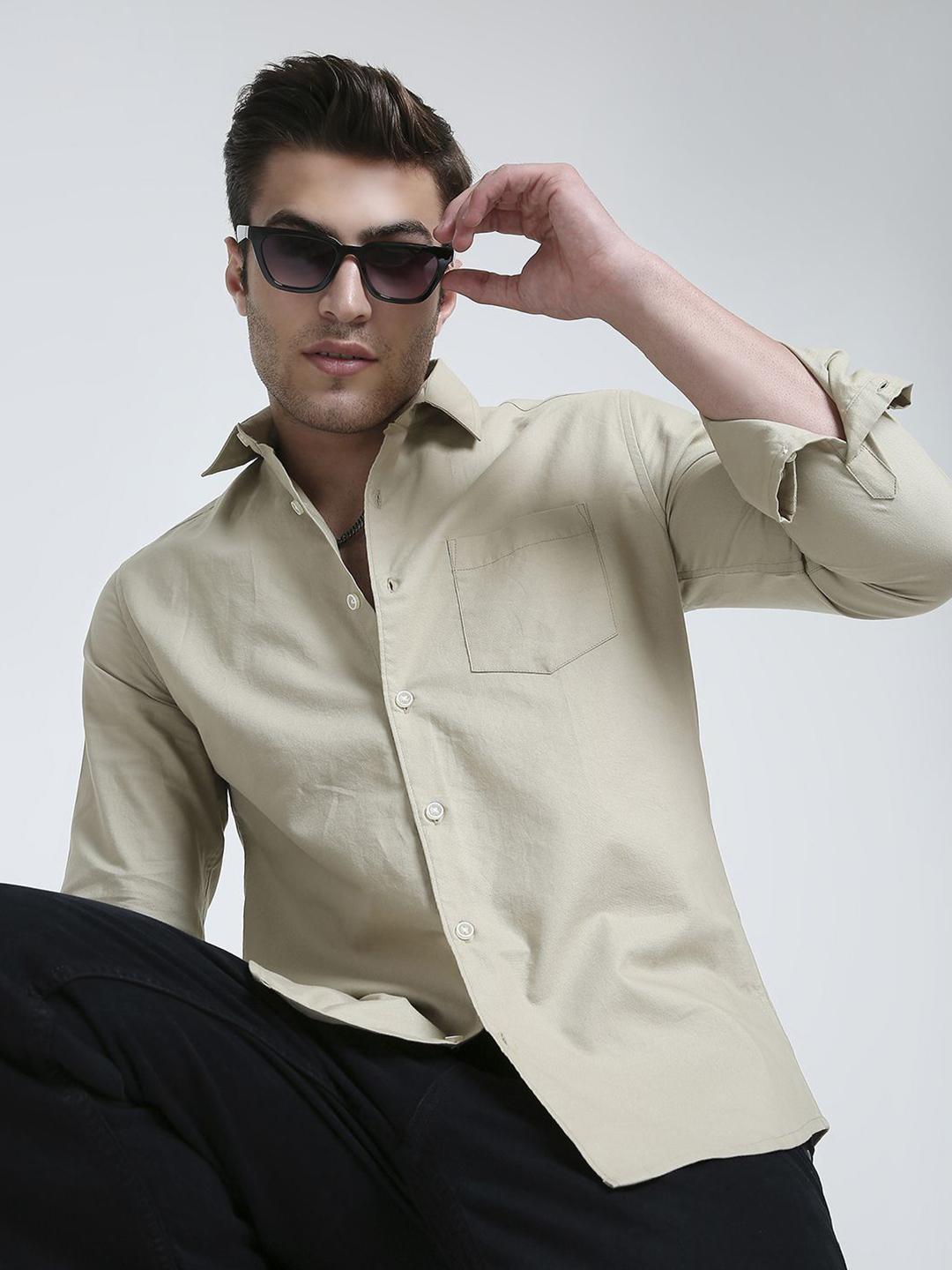 Buy VASTRADO Classic Slim Fit Long Sleeves Cotton Casual Shirt - Shirts ...