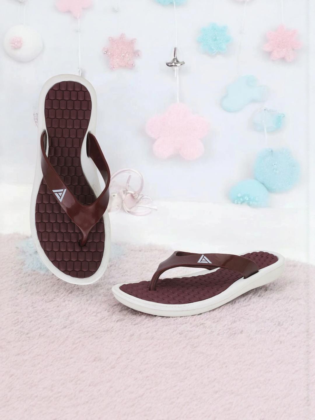 Buy KAPYANSH Women Maroon Flip Flops - Flip Flops for Women 36019183 ...