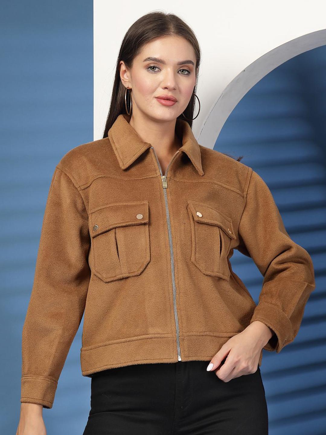 Buy Juelle Women Solid Spread Collar Tailored Jacket - Jackets for ...