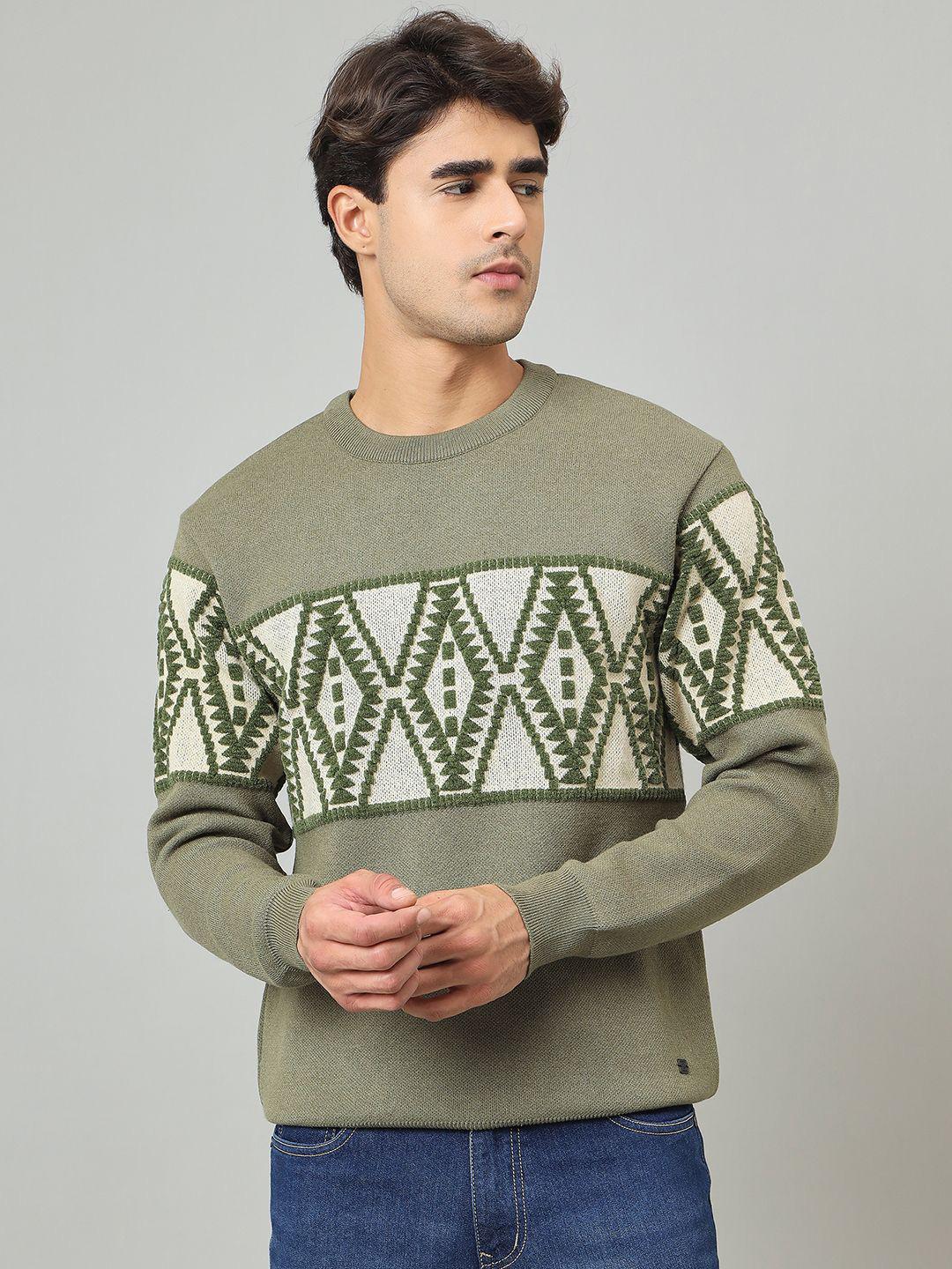 Buy Duke Men Geometric Self Design Pullover Sweater - Sweaters for Men ...