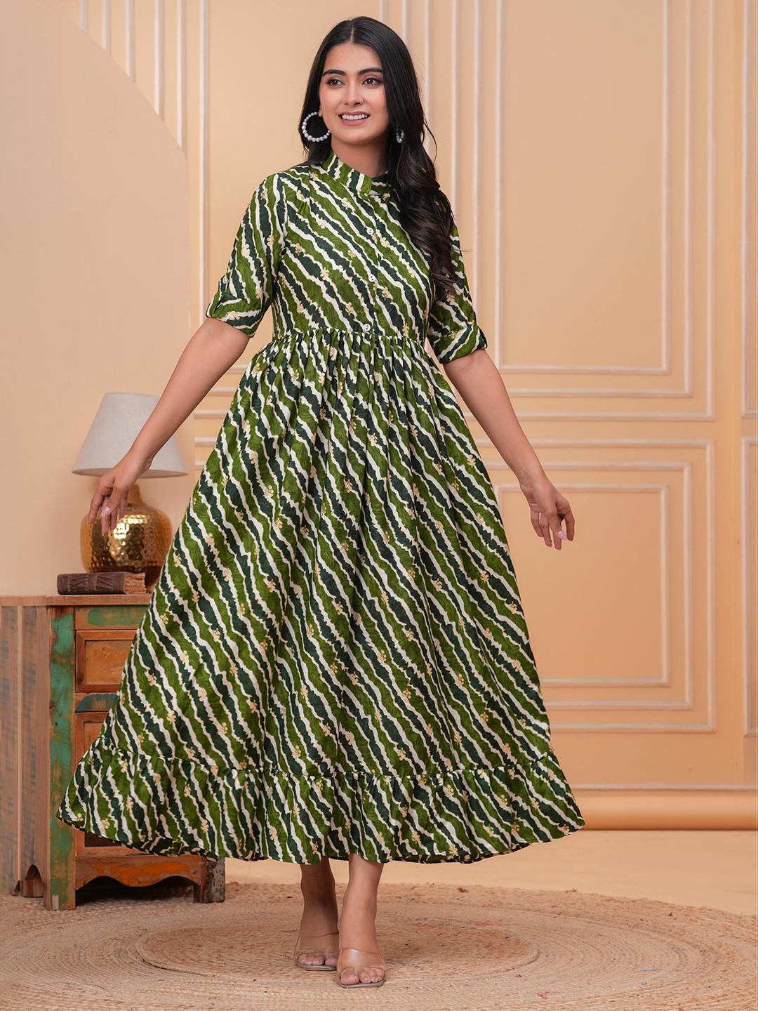 Buy Machla Women Printed Fit & Flare Maxi Dress - Dresses for Women ...